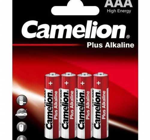 Элемент питания алкалиновый AAA/LR03 1.5В Plus Alkaline LR03-BP4 BL-4 (блист.4шт) Camelion 7369