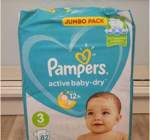 Подгузники Pampers active baby dry 3