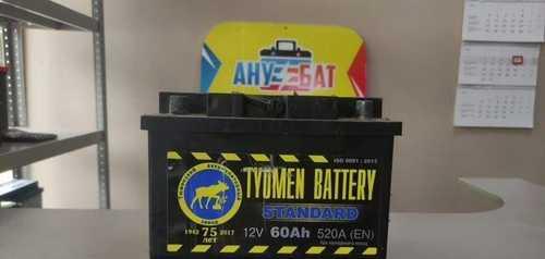 Аккумулятор б/у Тюмень 60 Ач 520 А 242/175/170