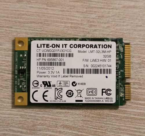 Msata накопитель lite-on 32 gb