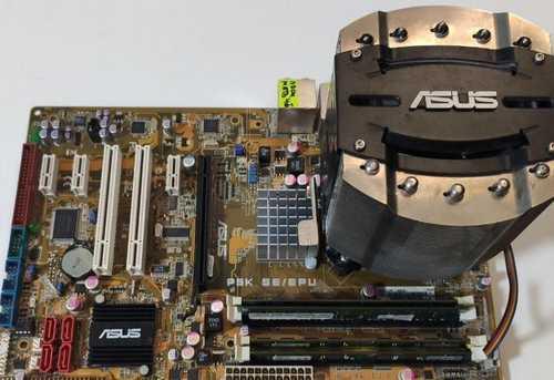 Комплект мат.плата Asus, проц Xeon, DDR2 8гб