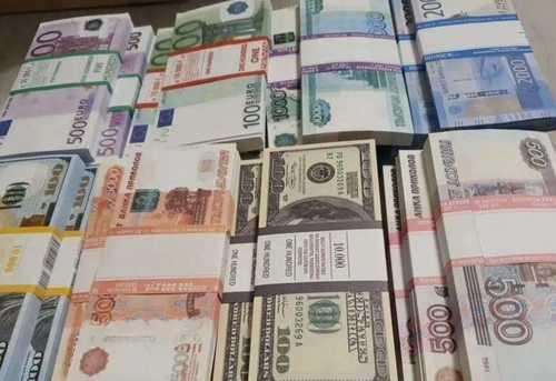 Набор денег для Авито 50 пачек рубли и доллары