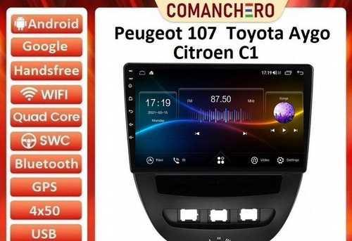 Магнитола Citroen C1, Peugeot 107 Android
