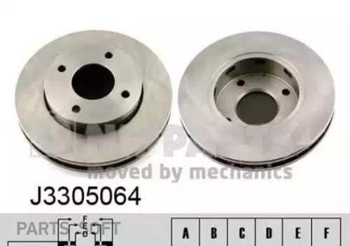 Nipparts J3305064 Диск тормозной MMC Colt 04- Nipp