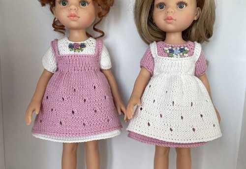 Вязаные платья на куклу Paola Reina 32 см