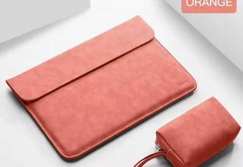 Оранжевый чехол сумка для ноутбука и мышки Apple