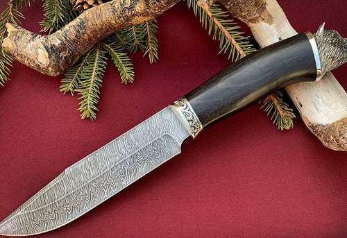 Нож "Егерь", клинок сталь Дамасская сталь, рукоять