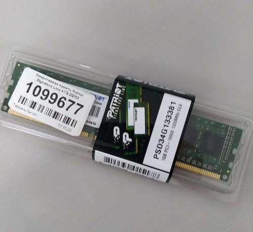 Оперативная память DDR3 Patriot 4GB PSD34G133381