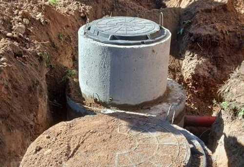 Выгребная яма одиночная из бетонных колец объемом