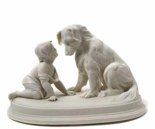 Фарфоровая фигура "Мальчик с собакой". Gustavsberg