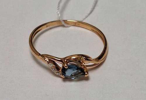 Золотое кольцо с Бриллиантом и Топаз (9600)