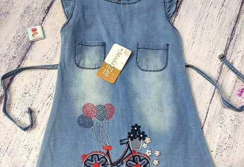 Платье-сарафан джинсовое новое для девочки 98 104