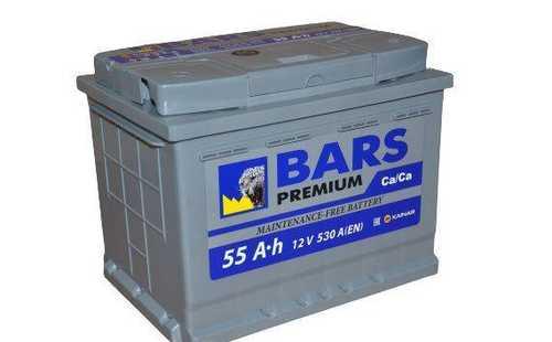 55Ah Аккумулятор 12В 6ст-55.0 Bars Premium 530A