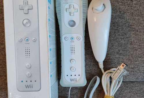 Nintendo Wii remote + nunchuck + коробка