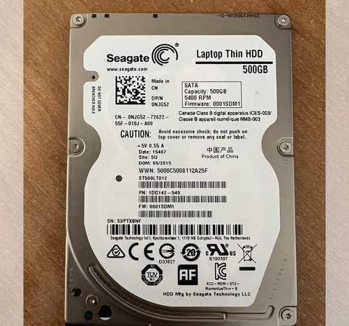 Жесткий диск для ноутбука Seagate 500Гб