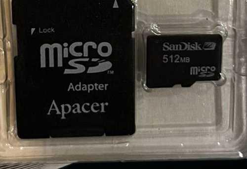 Карта памяти SanDisk micro 512 MB