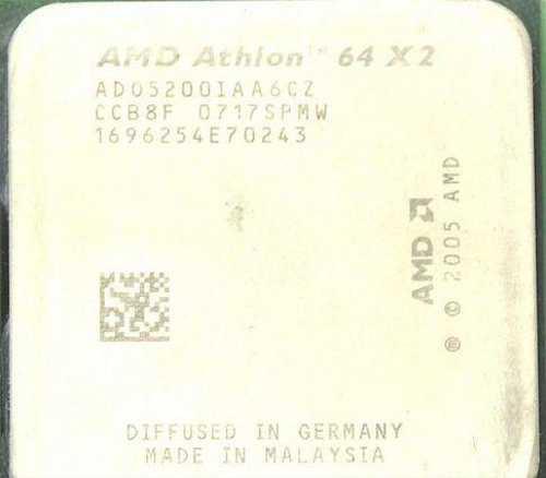 Процессор AMD Athlon64 5200+ X2 (S-AM2 512Kx2/1000