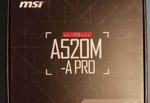 Материнская плата AM4 MSI A520M-A PRO (новая)