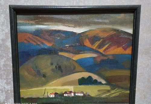 Картина "Пейзаж с горами"х.м. 2004 г,Абылкасов М