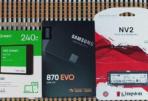 SSD диски WD Green, Samsung EVO, Kingston NV2