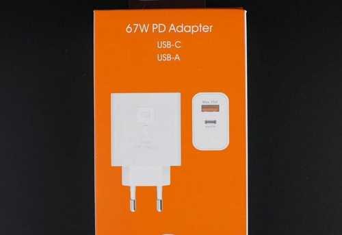 Зарядка Блок Xiaomi 67W PD Adapter Usb-CUsb-A