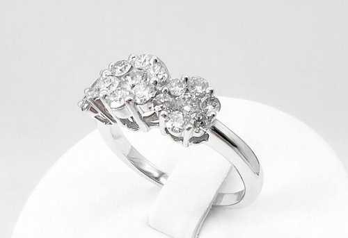 Золотое кольцо с бриллиантами 1.31ct, 6.78 гр