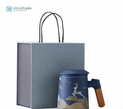 Фарфоровая чашка Zesee 400ml Blue Applications