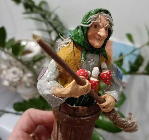 Ватная игрушка. Баба Яга