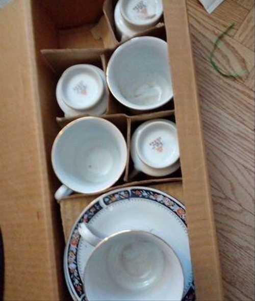 Фарфор китайский чайная пара 6 шт чашка+ блюдце