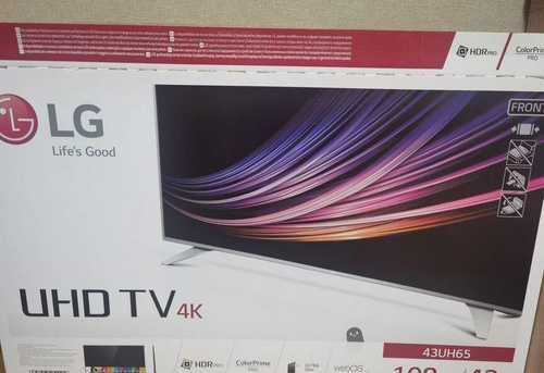 Телевизор smart tv 4К 43 дюйма LG 43UH650V