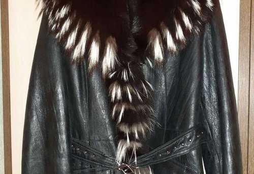 Дублёнка натуральная + кожаное пальто