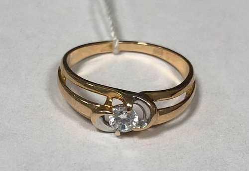 Золотое кольцо с фианитом 16р (9520)