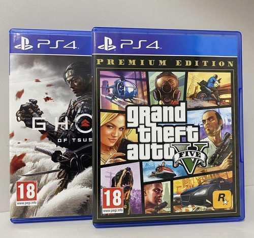 Игры ps4. Ghost of thusima; gta5 premium edition