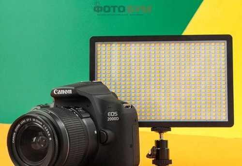Canon 2000D kit 18-55 III + Видеосвет Fujimi