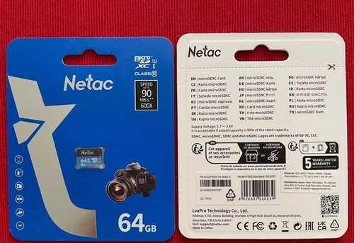Карта памяти Netac microSD 64 Гб