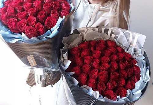 Букет роз 35 роз розы красные