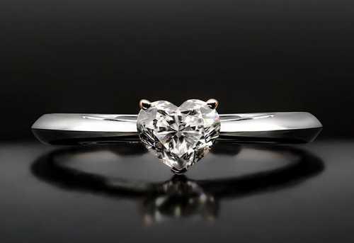Помолвочное кольцо с бриллиантом сердце 0.5 на зак