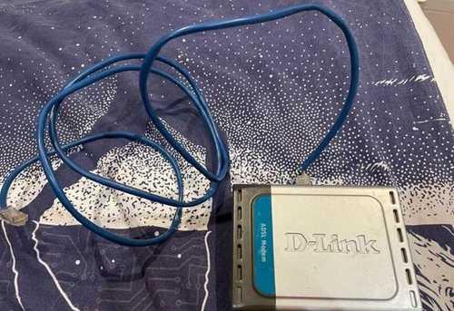 Модем D-Link DSL 300T + ethernet кабель