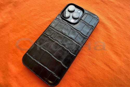 Кожаный чехол iPhone 14 pro max Alligator