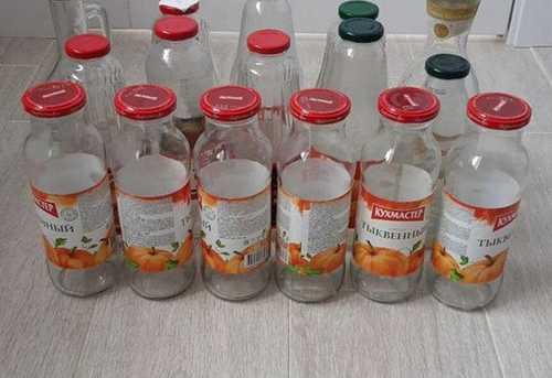 Бутылки литровые с винтовыми крышками