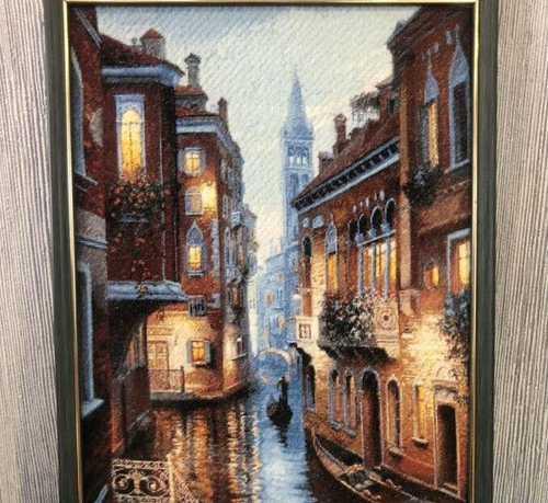 Картина вышивка крестом Ночная Венеция