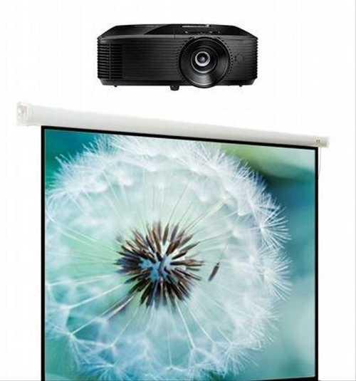 Проектор Optoma HD145X + Экран Viewscreen 244x244