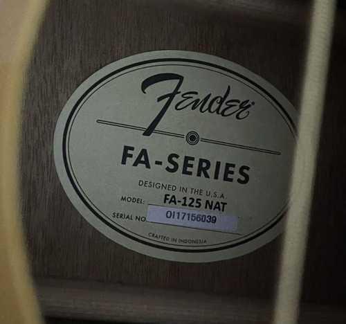 Акустическая гитара fender fa 125 Nat