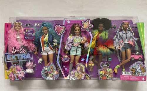 Barbie Extra набор из 5 кукол эксклюзив Барби