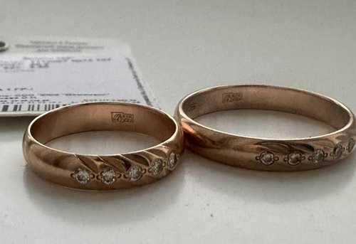 Обручальные кольца золото с бриллиантами