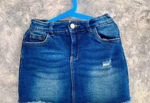 Юбка мини джинсовая sela рост 134 на 9-10 лет