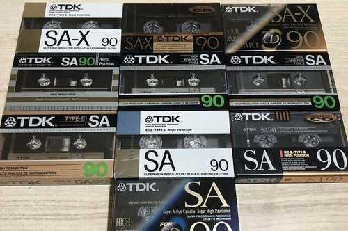 Аудиокассеты TDK SA 90 и TDK SA-X 90 1982-1992