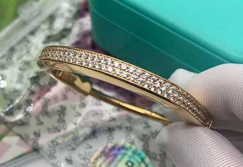 Браслет Tiffany & Co premium Vgold, цирконы