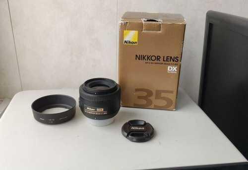 Nikon AF-S 35mm f/1.8 G в коробке
