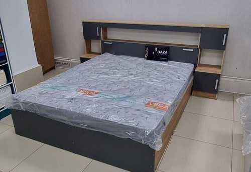 Кровать двуспальная с тумбами